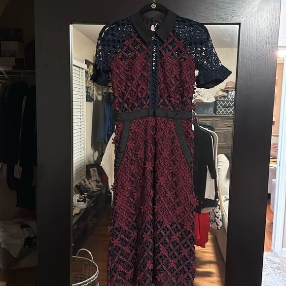 Self-Portrait | Dresses | Selfportrait Lace Midi Dress | Poshmark